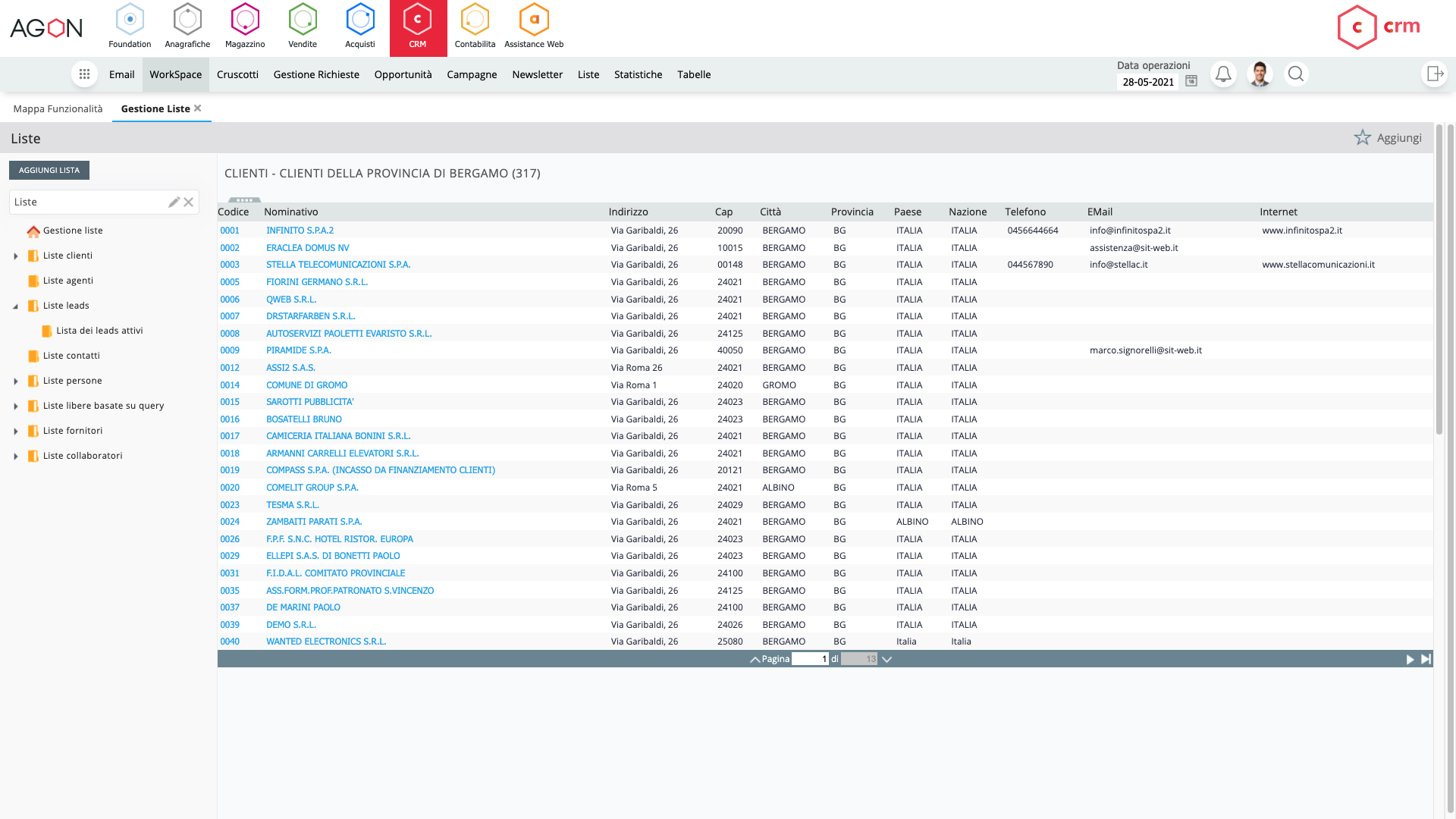 Software CRM Online per Gestione Clienti | AGON Business One
